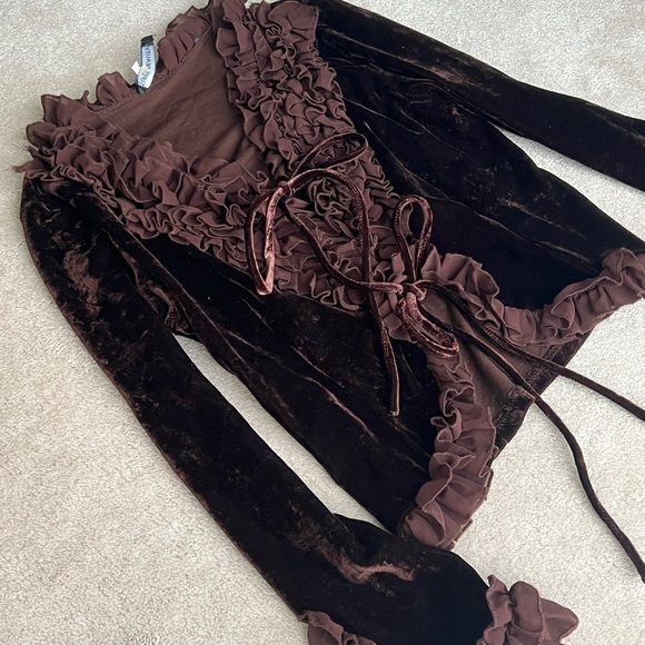 Super Beauty | Tops | Vintage Brown Velvet Top | Poshmark